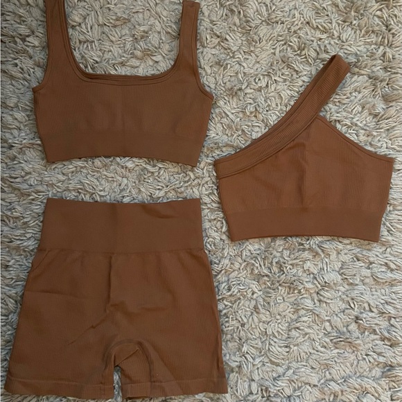Other | Three Piece Gym Set Brown | Poshmark